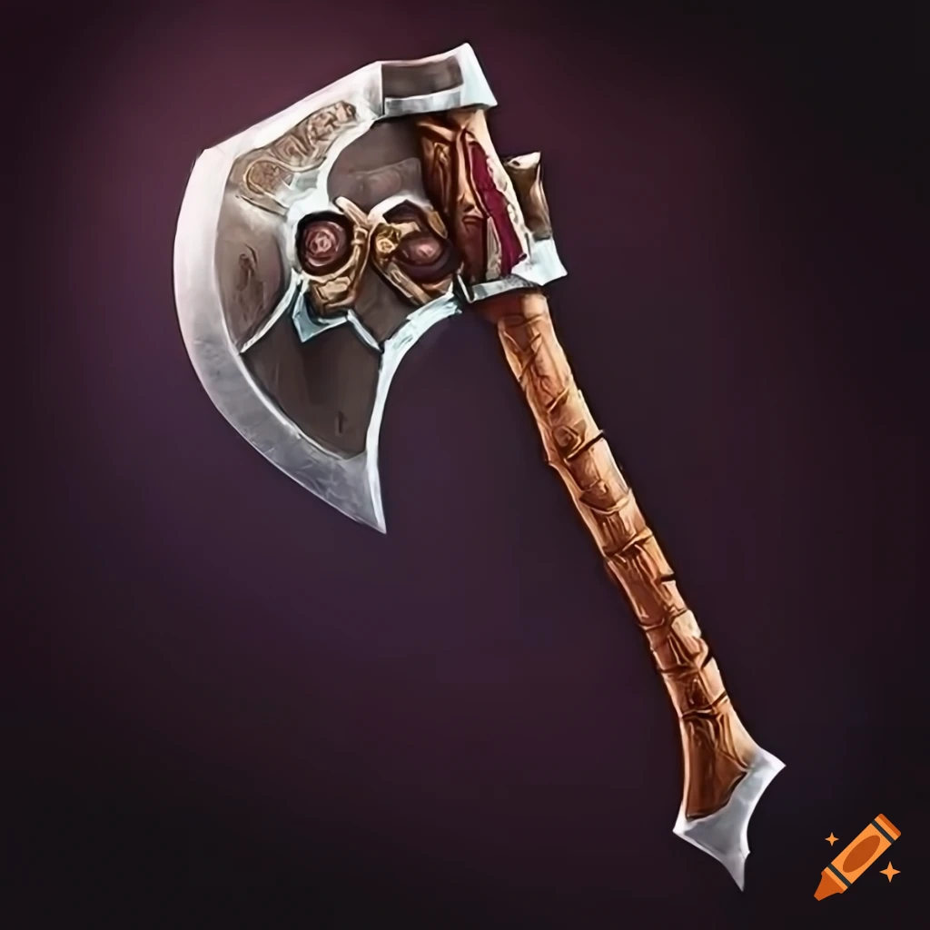 Festive axe with christmas ornaments on Craiyon