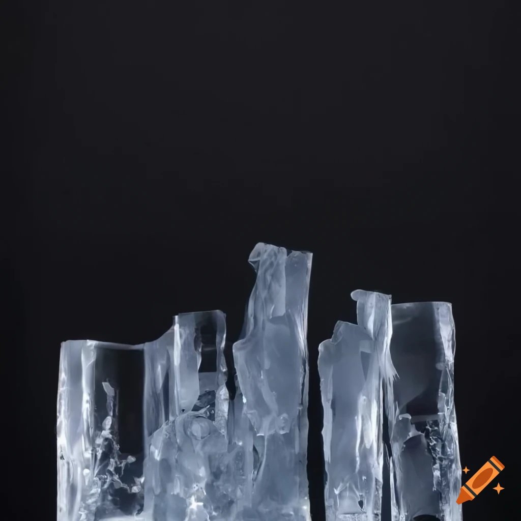 Abstract art of melting ice columns