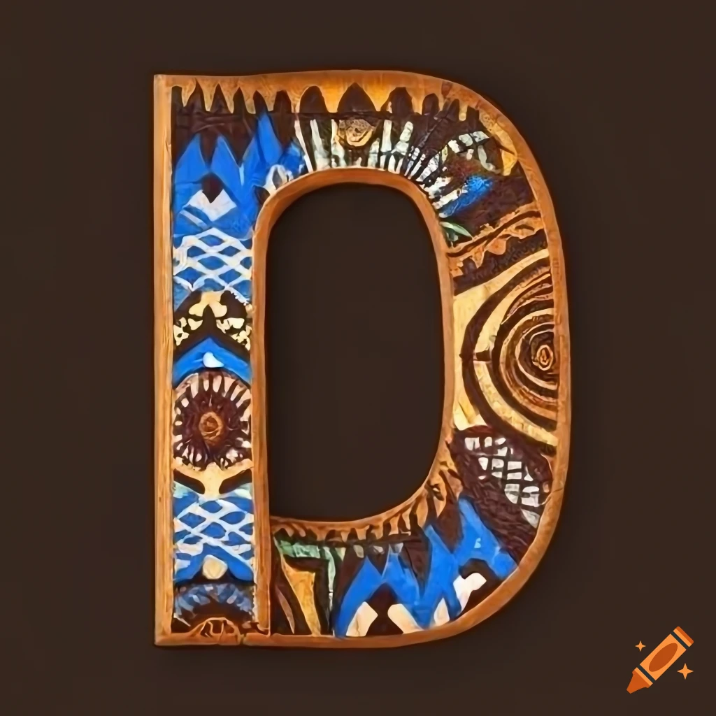 Ultra realistic letter "a" with african folk motifs on Craiyon