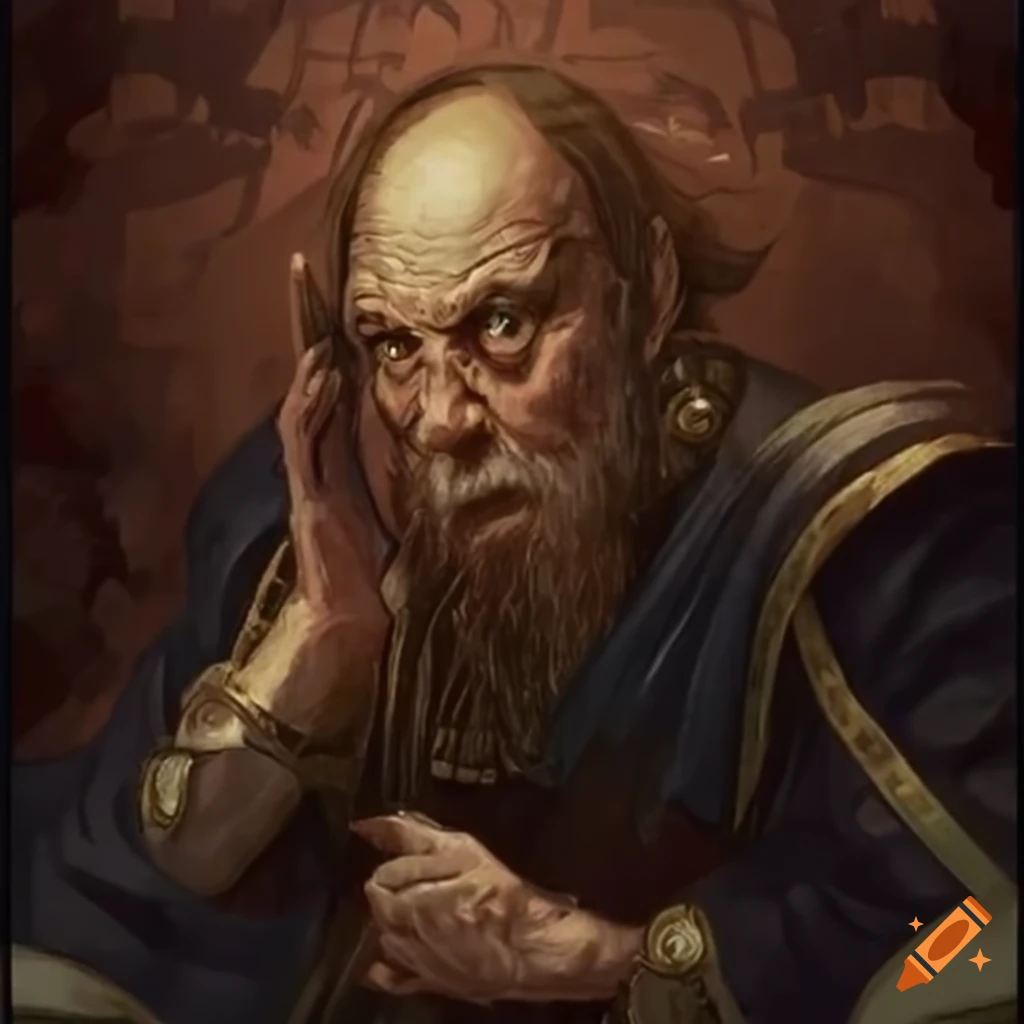 Confused wizard for a magic the gathering card on Craiyon