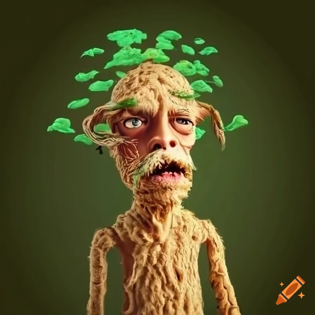 Whimsical tree man with long fingers on Craiyon