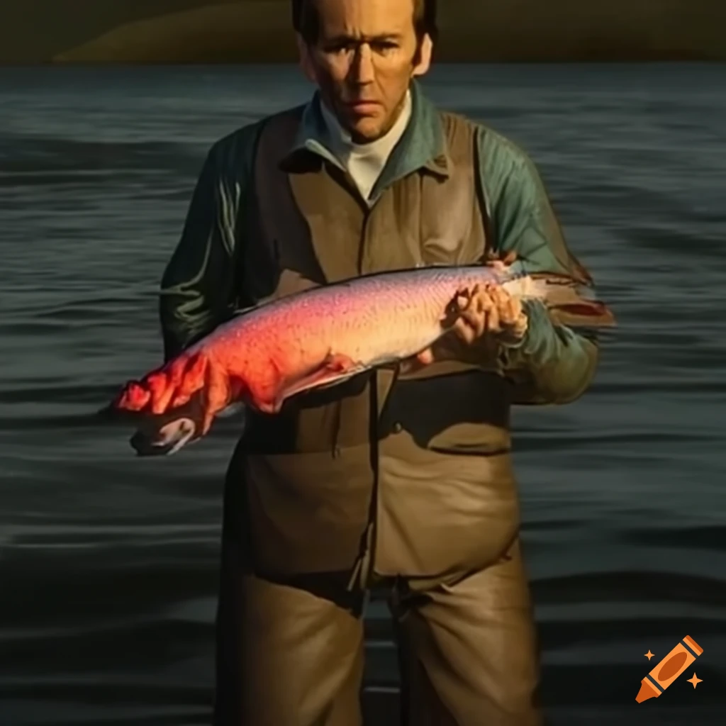 Nicholas cage holding a stringer of salmon