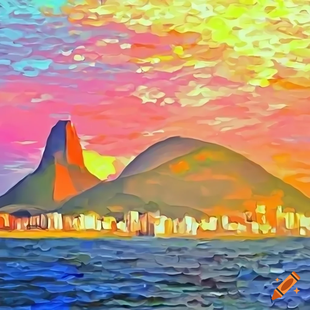 Pastel illustration of rio de janeiro skyline on Craiyon