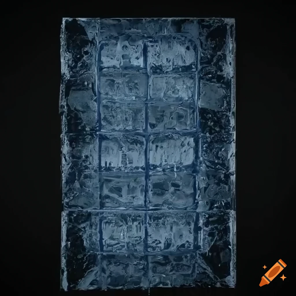 2d ice block wall in a black background on Craiyon