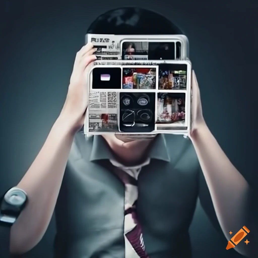 Iphone displaying news video with someone reading a newspaper