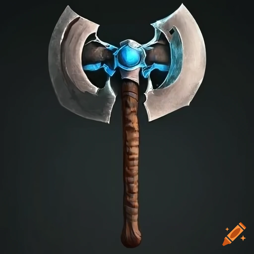 Futuristic hammer-axe weapon on Craiyon