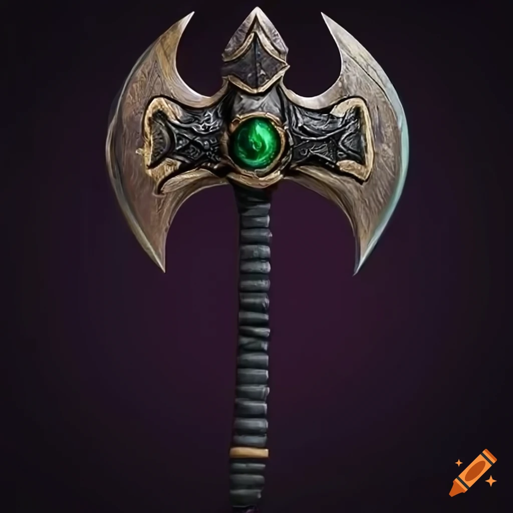 Fantasy style axe on Craiyon