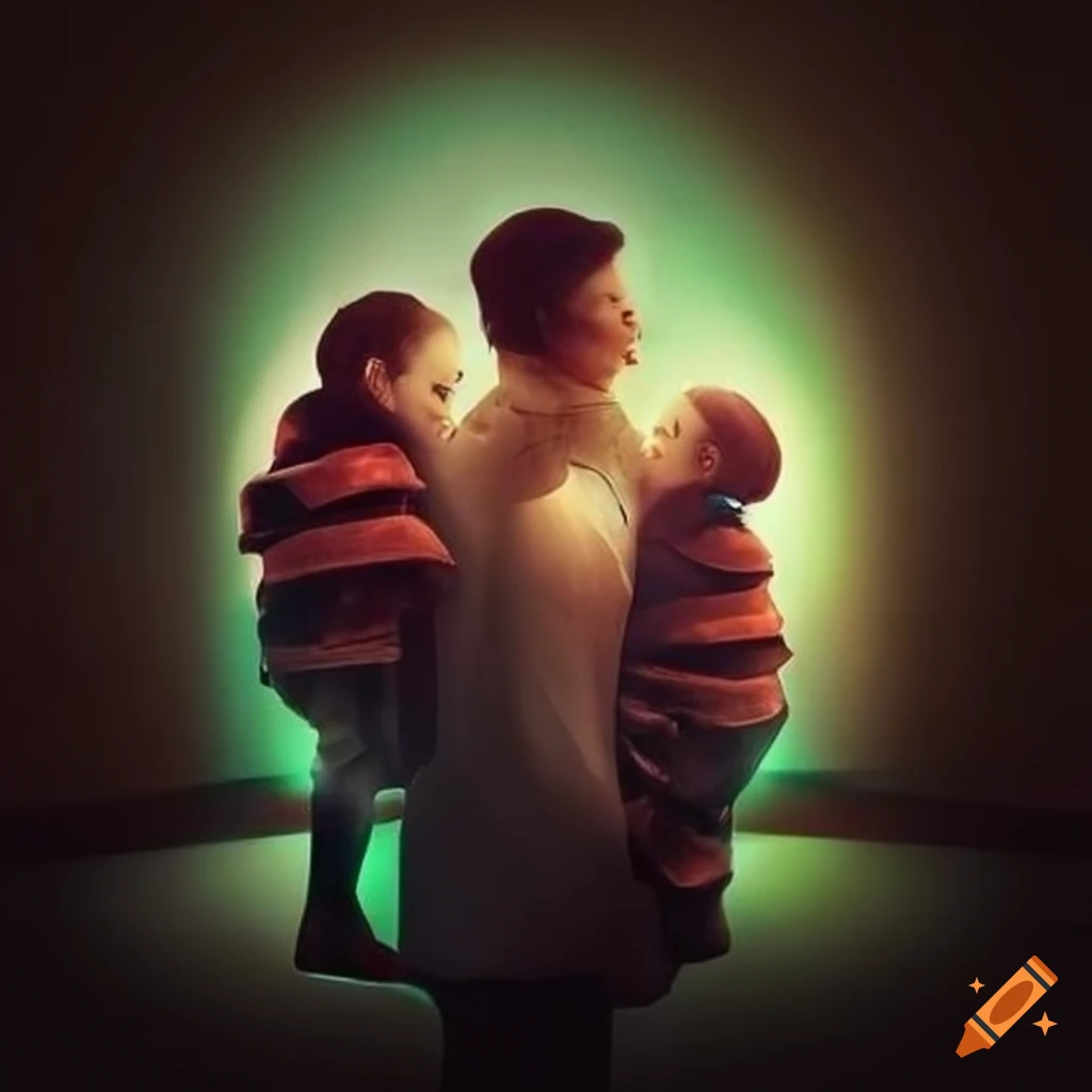 Futuristic family portrait
