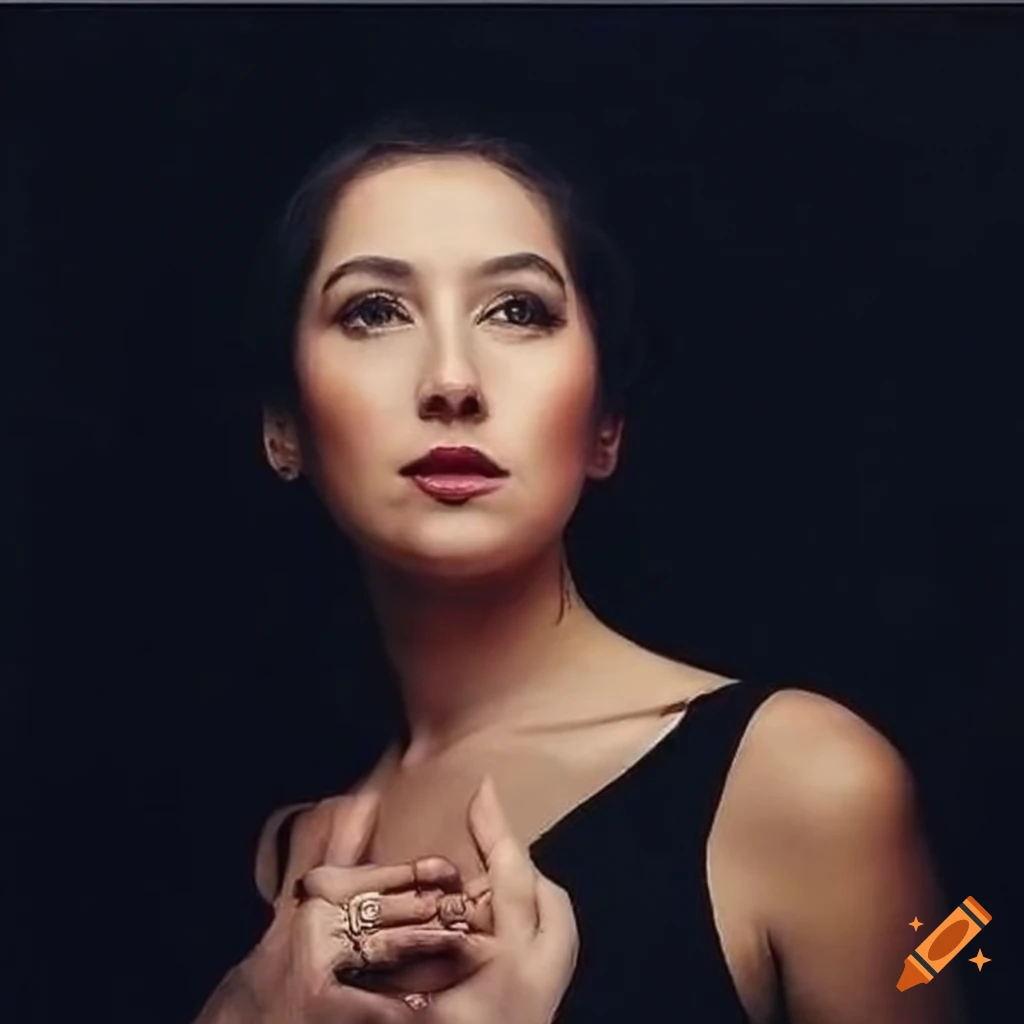 Detailed portrait of a female in a unique art style on Craiyon