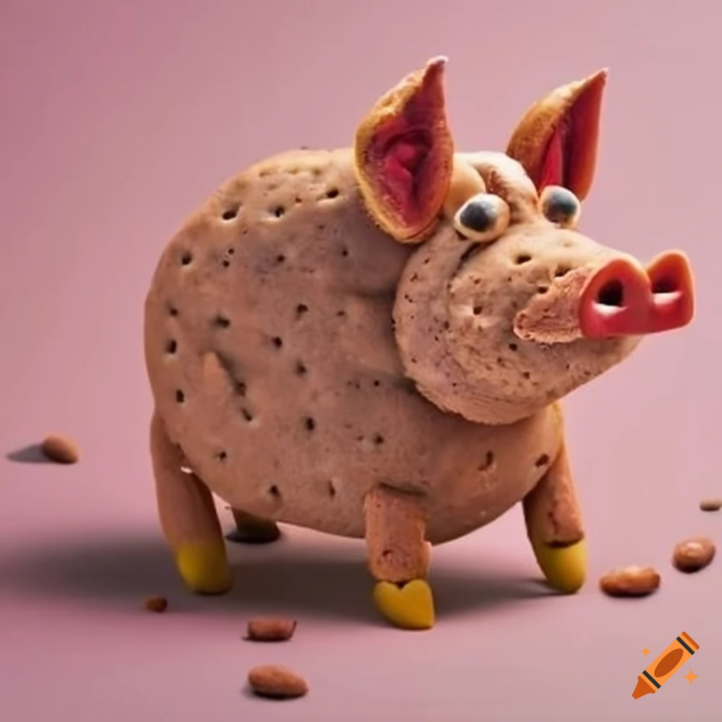 Graham cracker pig sculpture on Craiyon