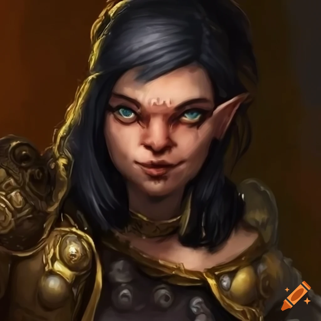 Digital art of a fierce female dwarf captain