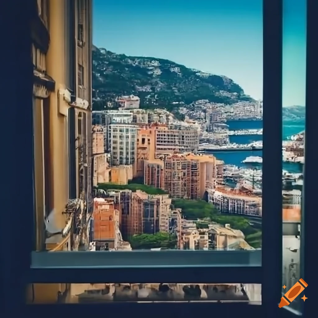 View of monaco cityscape from a hotel window