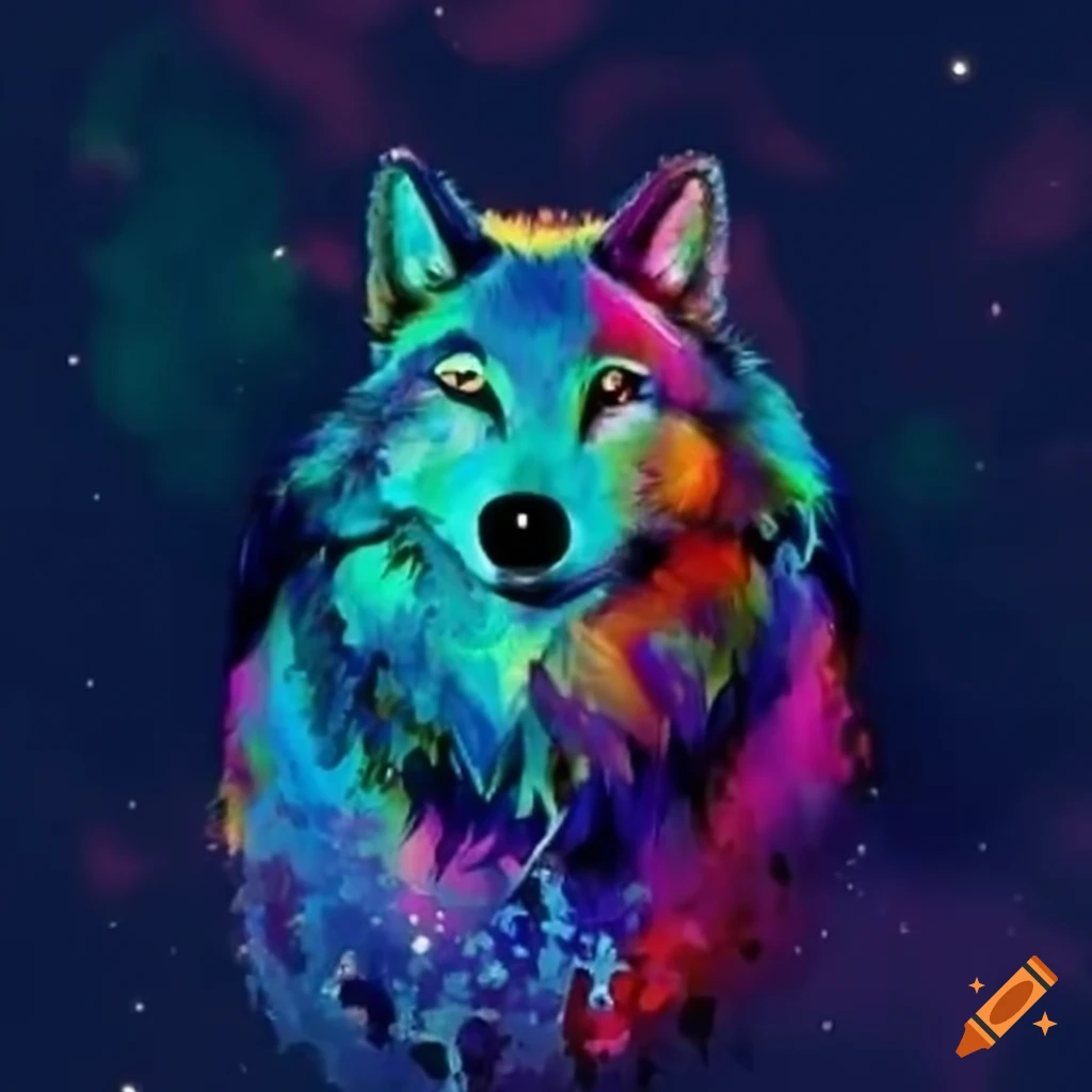 Wolf with a mesmerizing gaze and magical compass on Craiyon