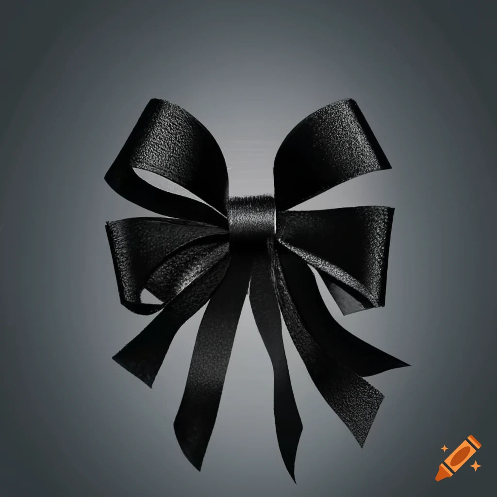 Black ribbon bow with a touch of white on Craiyon