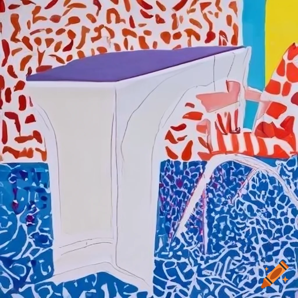 Special-shaped spatial structure with chair, vases, and flowers