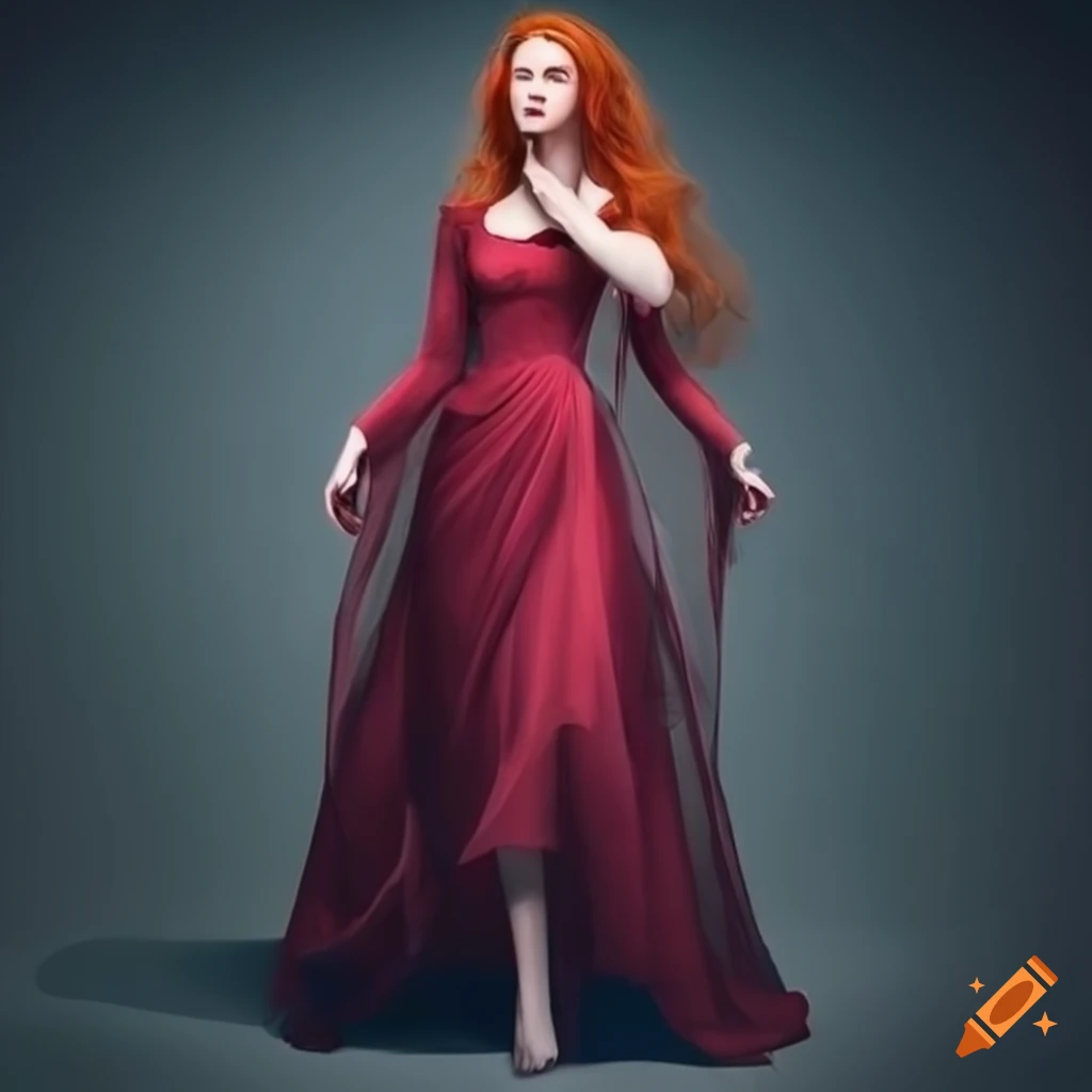 Captivating portrait of a red-haired queen on Craiyon