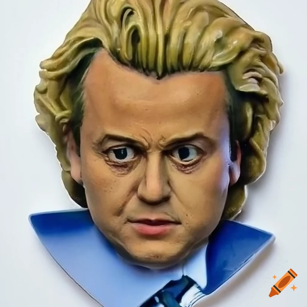 Satirical magnet depicting geert wilders on Craiyon