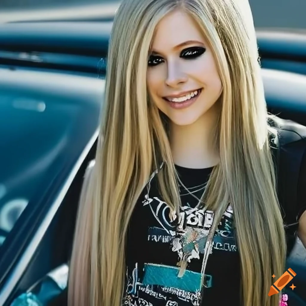 Avril lavigne driving a stick shift car