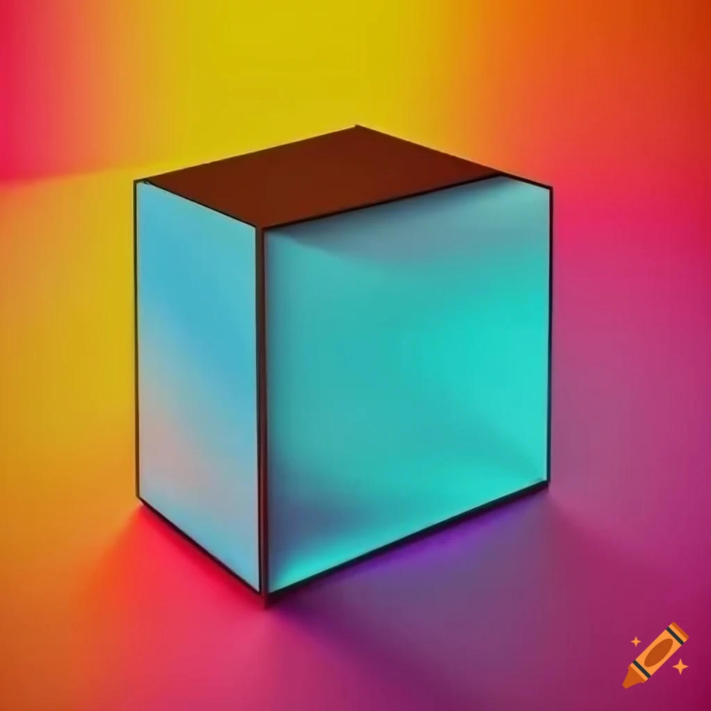 Retro Cube With Colorful Stripes Design On Craiyon