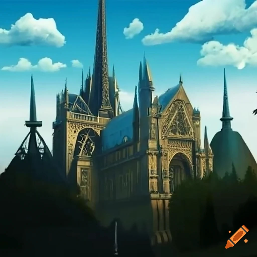 Animated landscape of paris