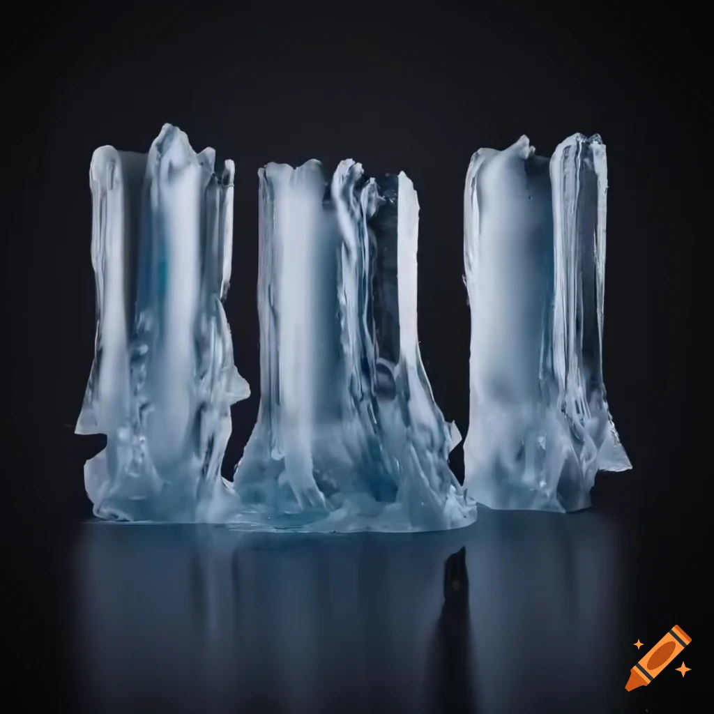 Melting ice columns in a sci-fi video game