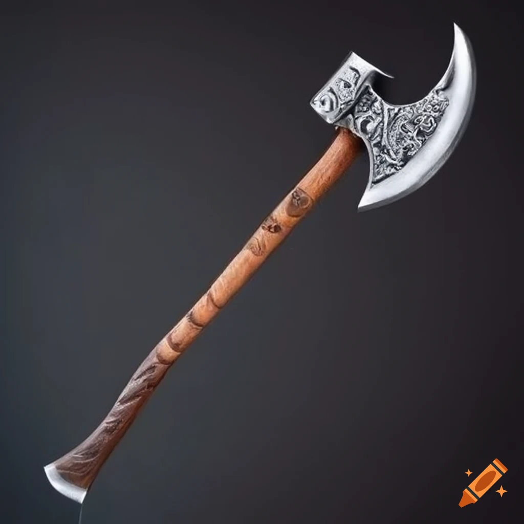 Digital art of a magical steel axe