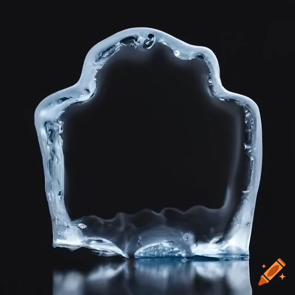 Abstract art of melting ice columns on black background