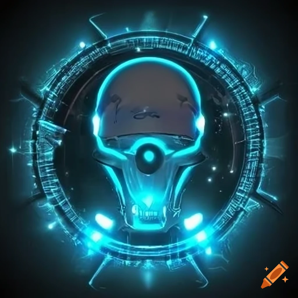 Futuristic robo space pirate logo on Craiyon