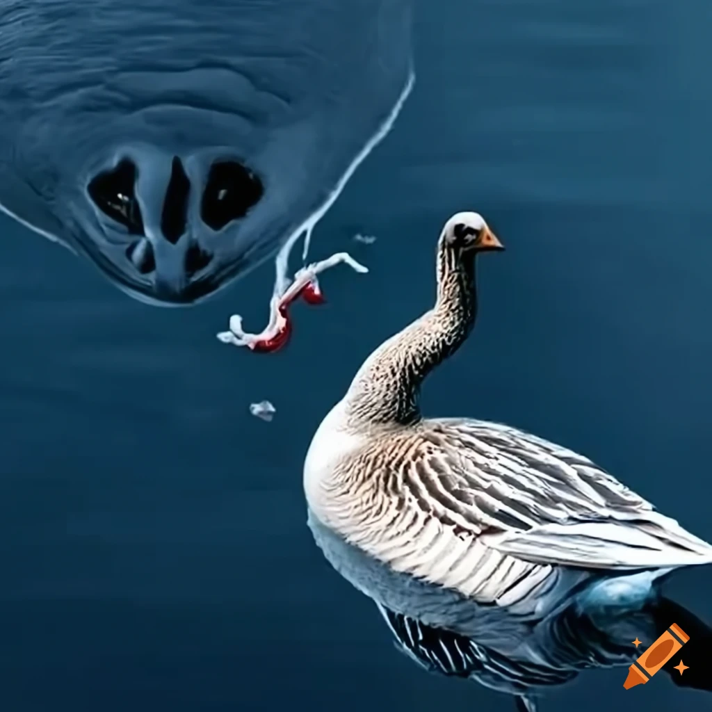 Albino psychedelic fusion of an alligator and a goose on Craiyon