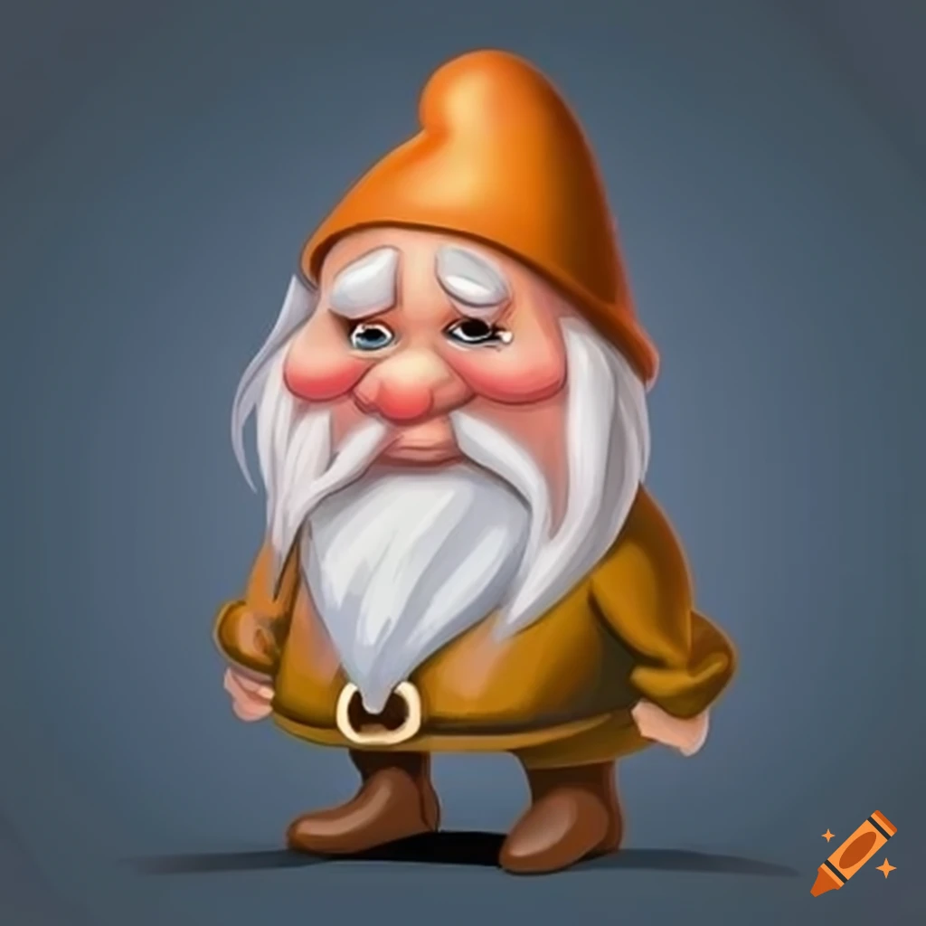 Cartoon image of a sad dwarf
