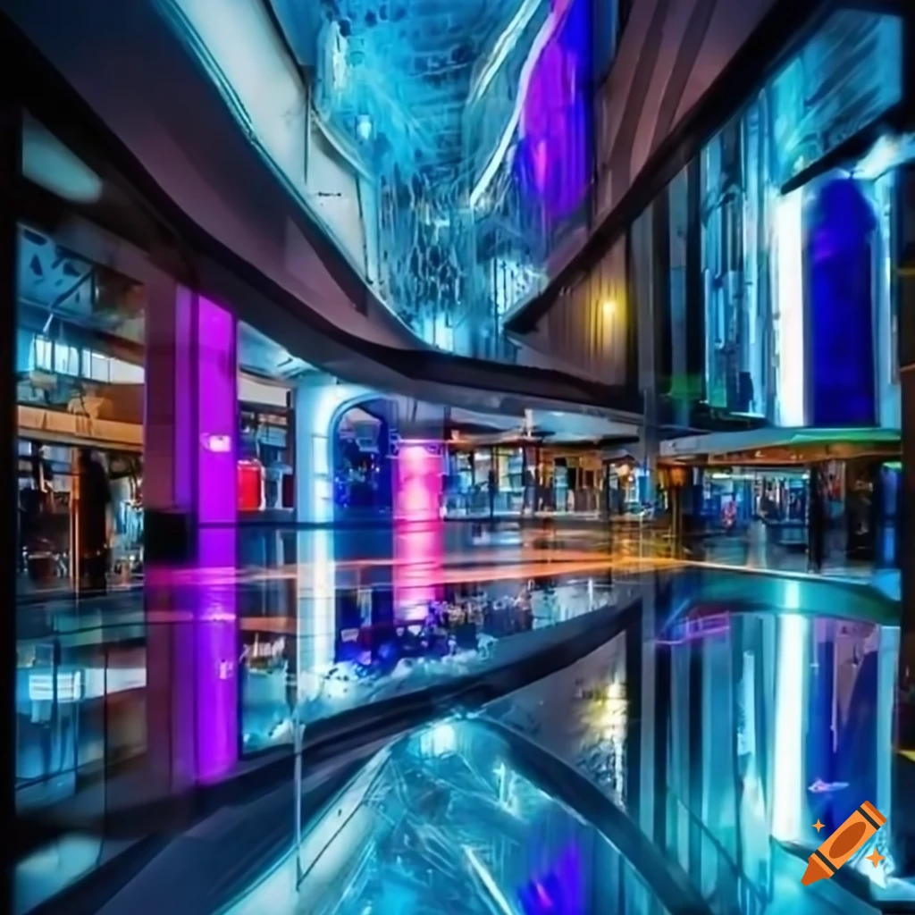 Modern mall interior on Craiyon