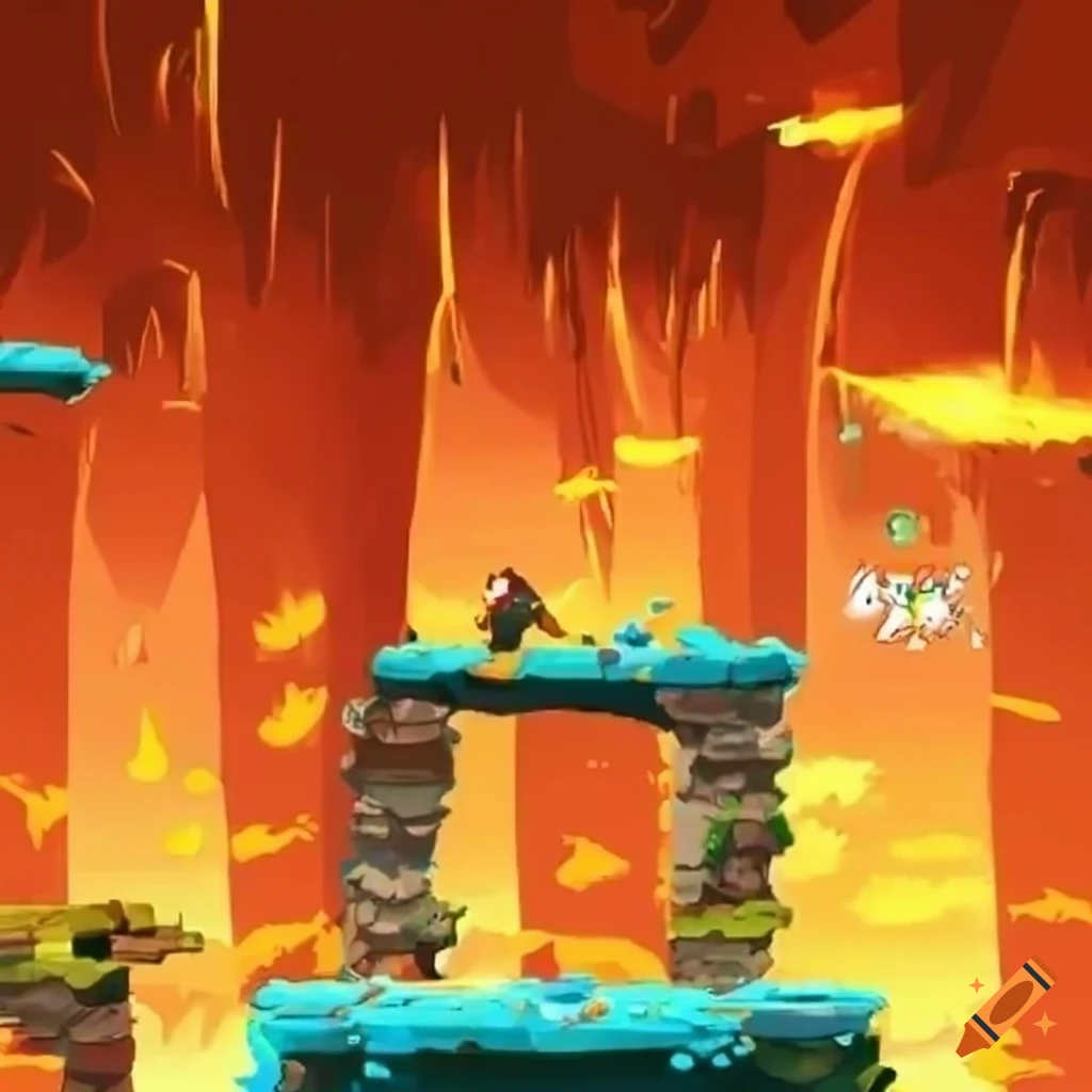 Screenshot Of A Colorful 2d Platformer Game