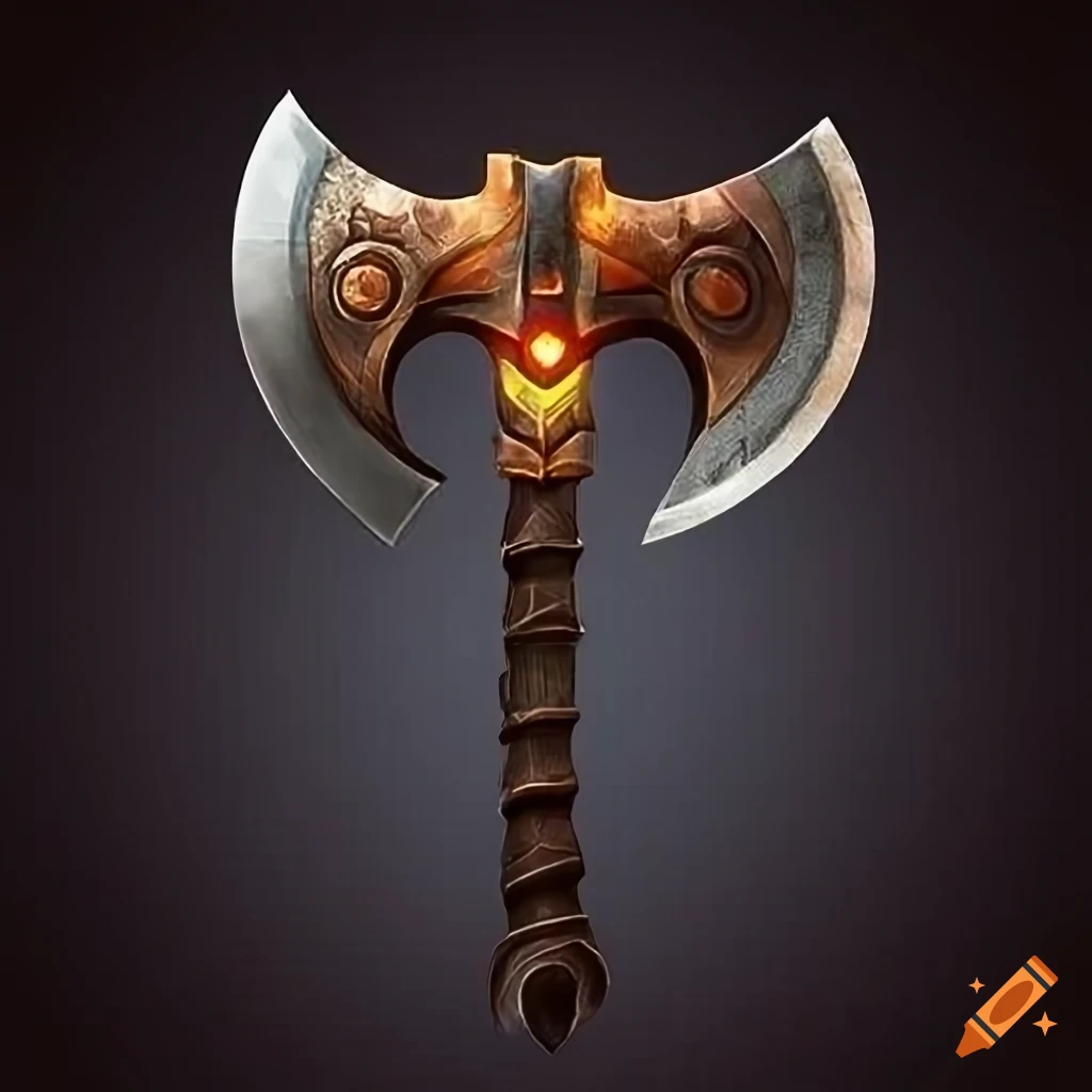 Artistic depiction of a magical battle axe