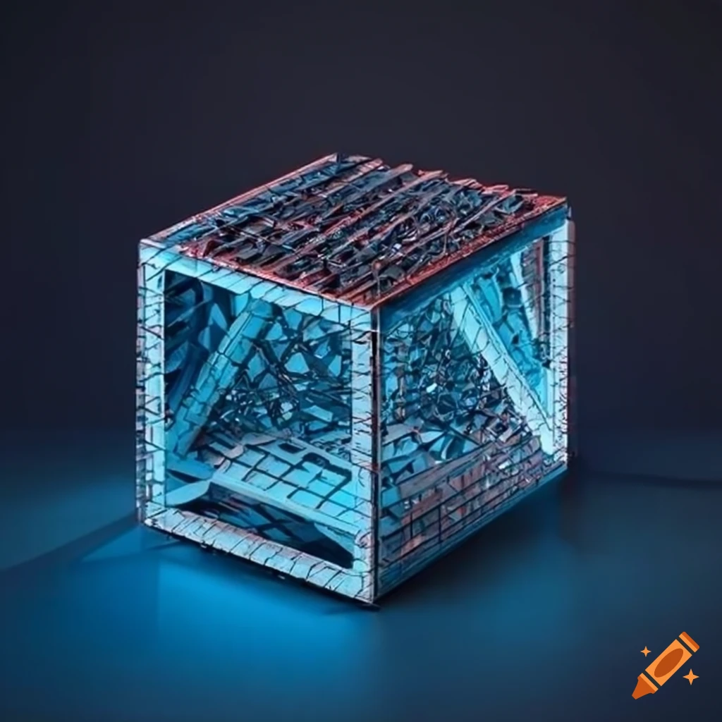 Futuristic computer cube on Craiyon