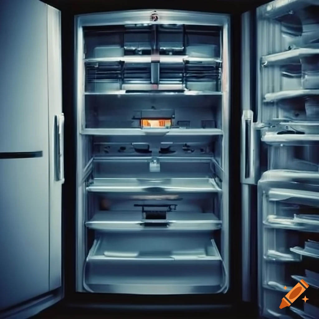 Rows of refrigerators in a store on Craiyon