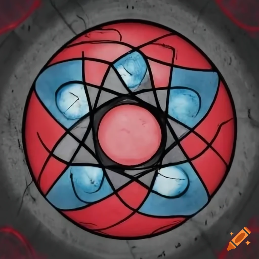 Close-up of a mangekyou sharingan eye on Craiyon