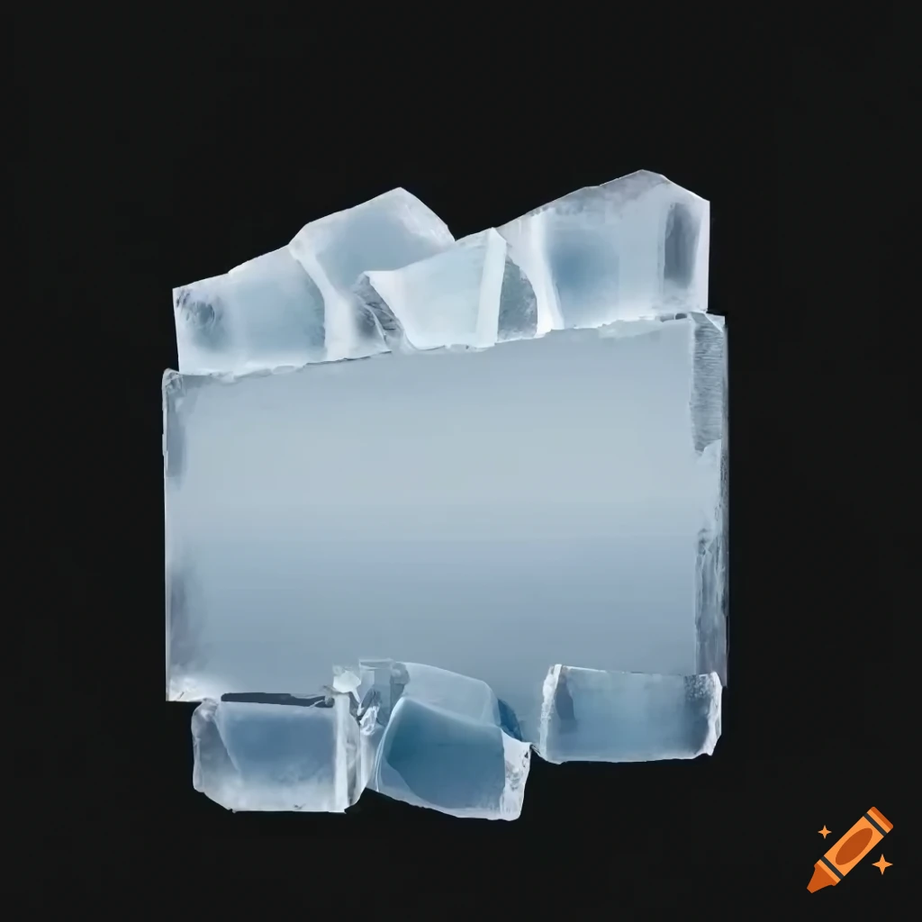 Artwork of melting ice columns in a black background on Craiyon