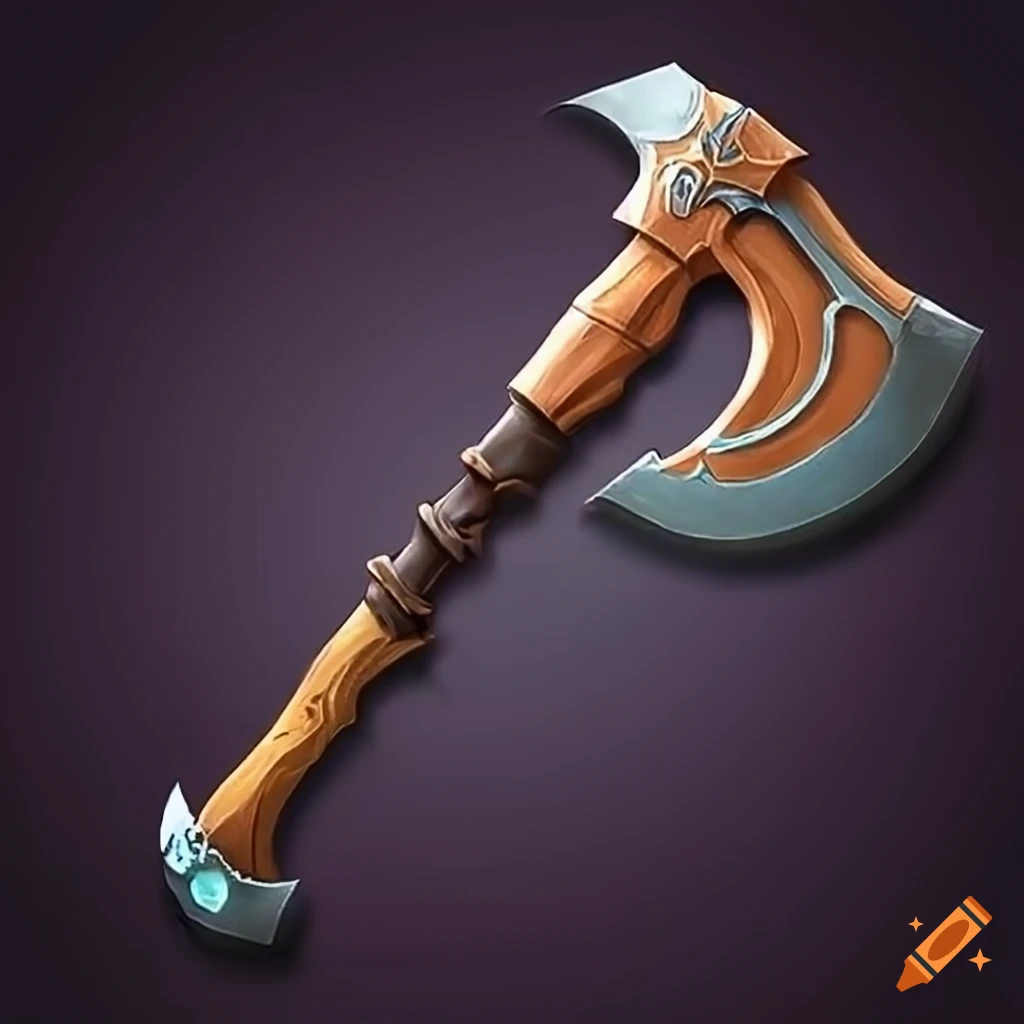 Artistic depiction of a magical symmetric battle axe