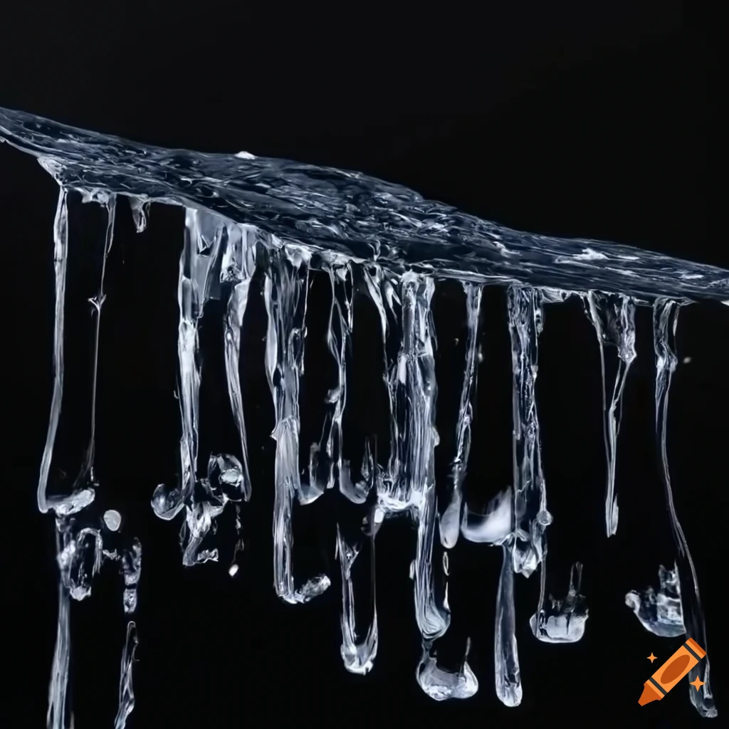 Abstract art of melting ice columns on Craiyon