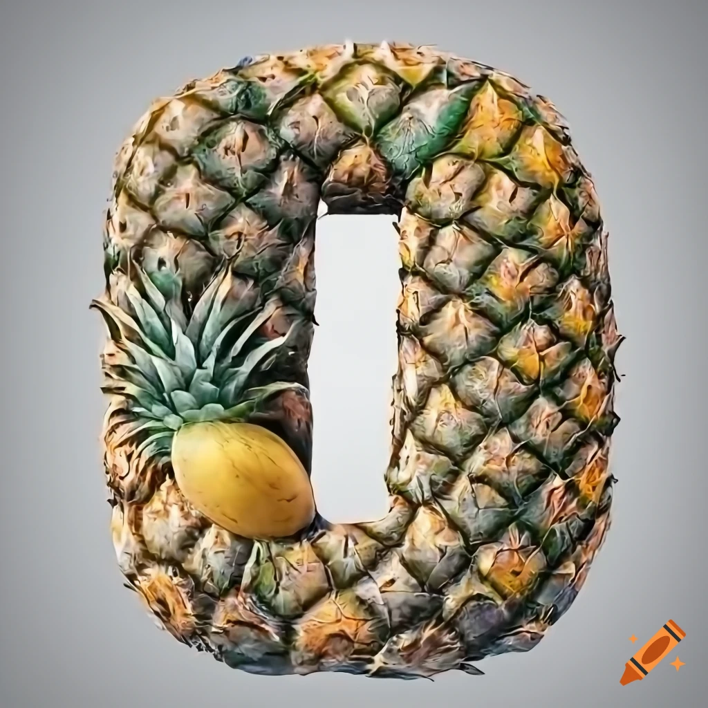 Realistic 3d letter 'a' styled like pineapples on Craiyon