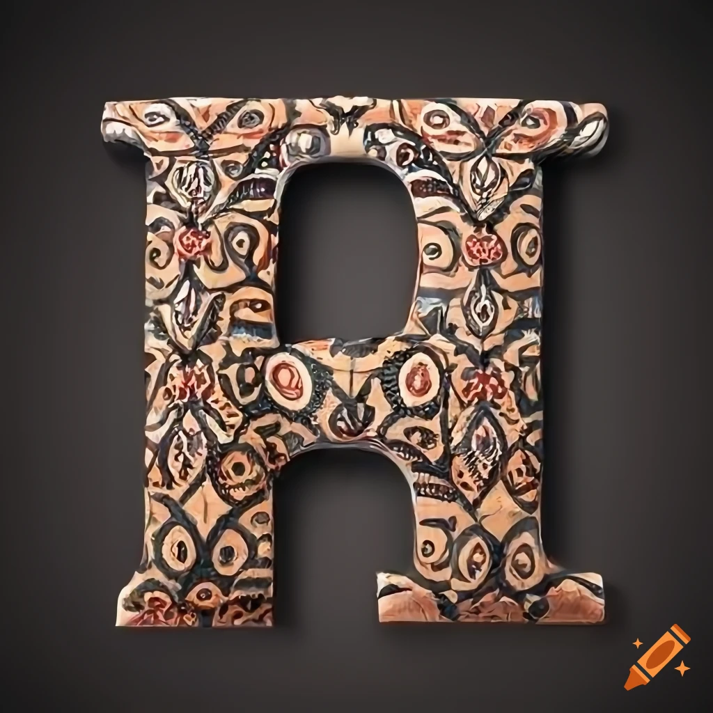 Ultra realistic letter a with african folk motifs on Craiyon