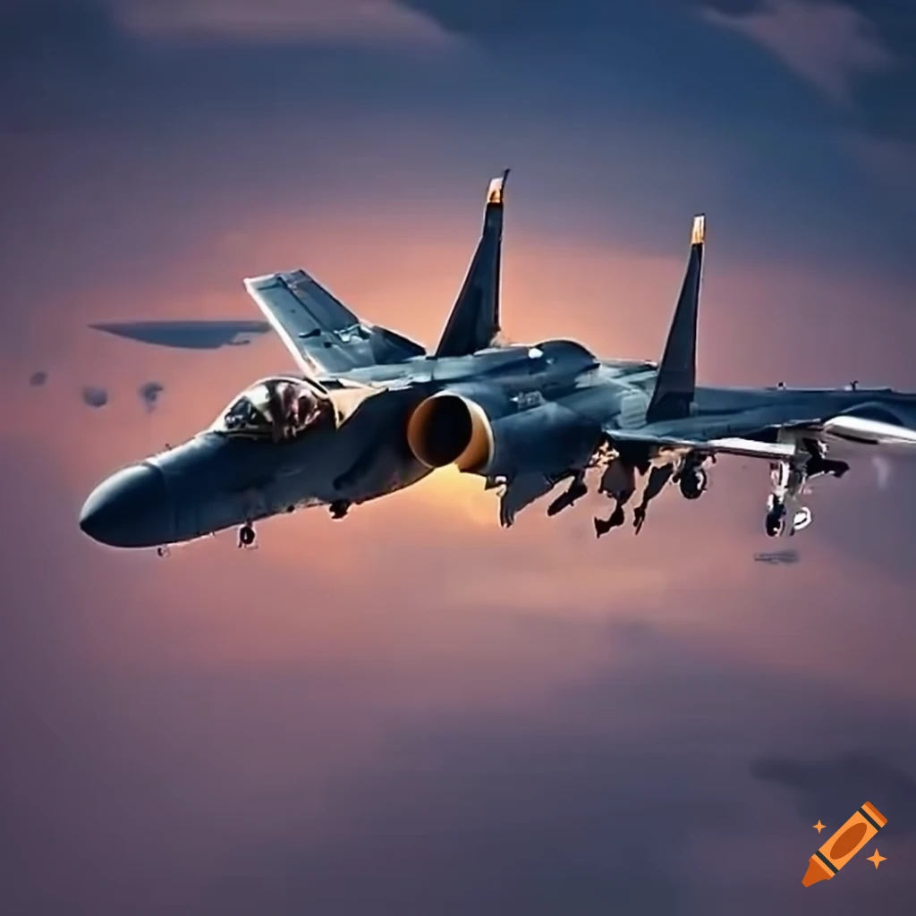 A-10 Lightning vs F-15 fighter jets on Craiyon