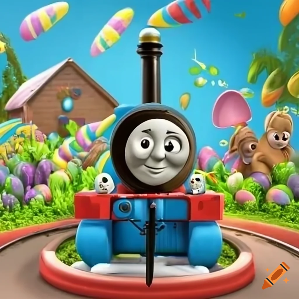 Cyberpunk thomas the tank engine on Craiyon