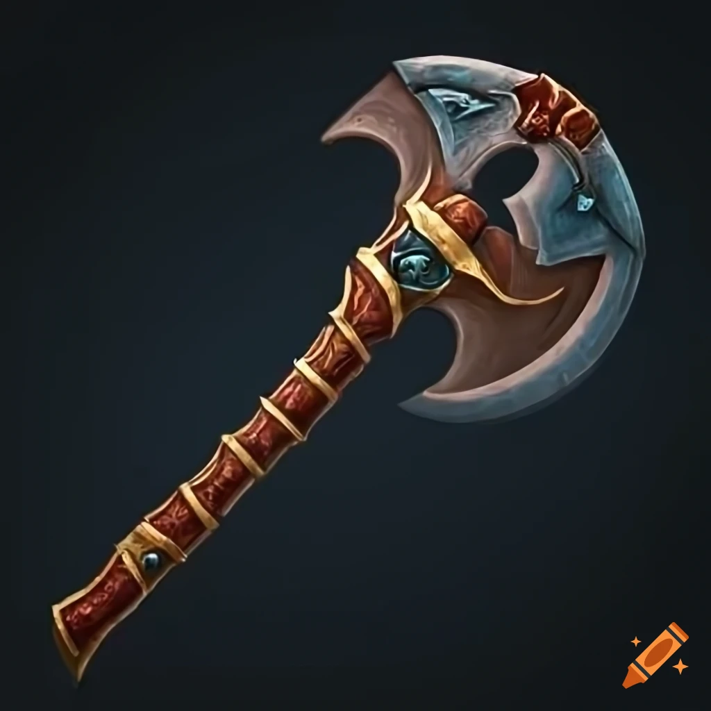 Scythe with bone handle in blizzard style on Craiyon