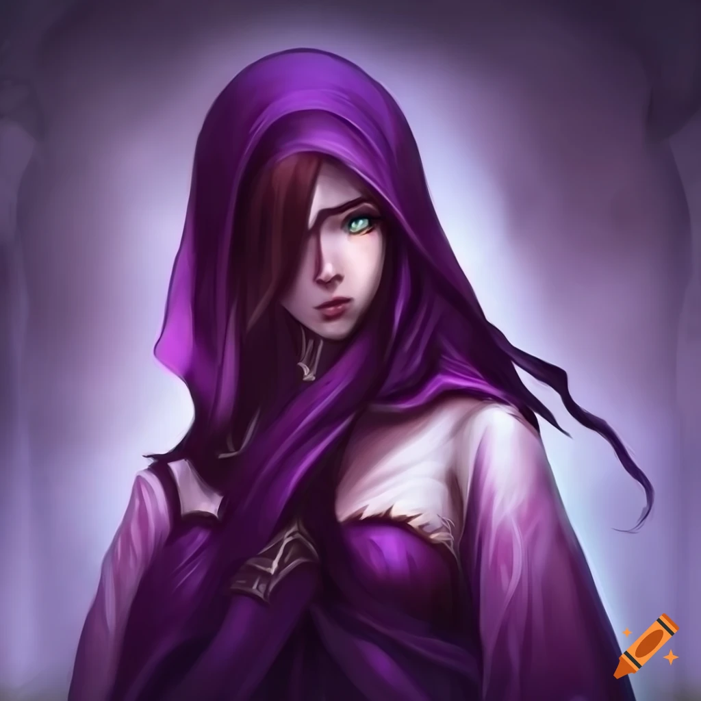 Portrait Of A Young Person With Purple Hair And Gold Eyes Portrait Of A Young Person With Purple Hair And Gold Eyes