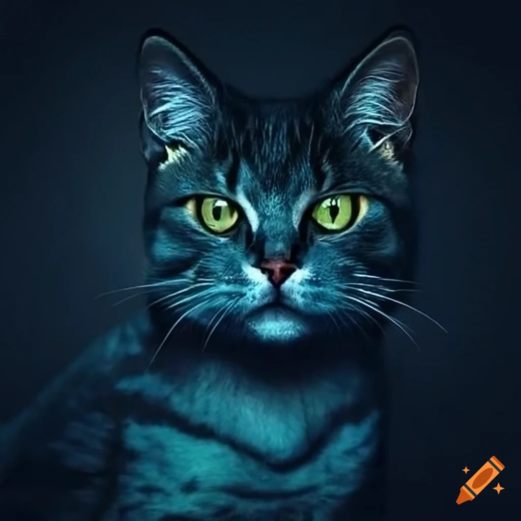 Glowing cat on Craiyon
