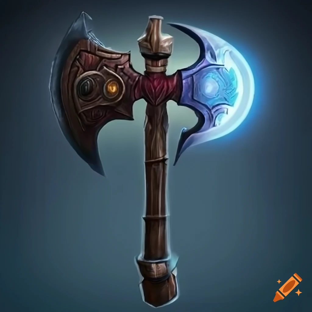 Mythic axe illustration on Craiyon