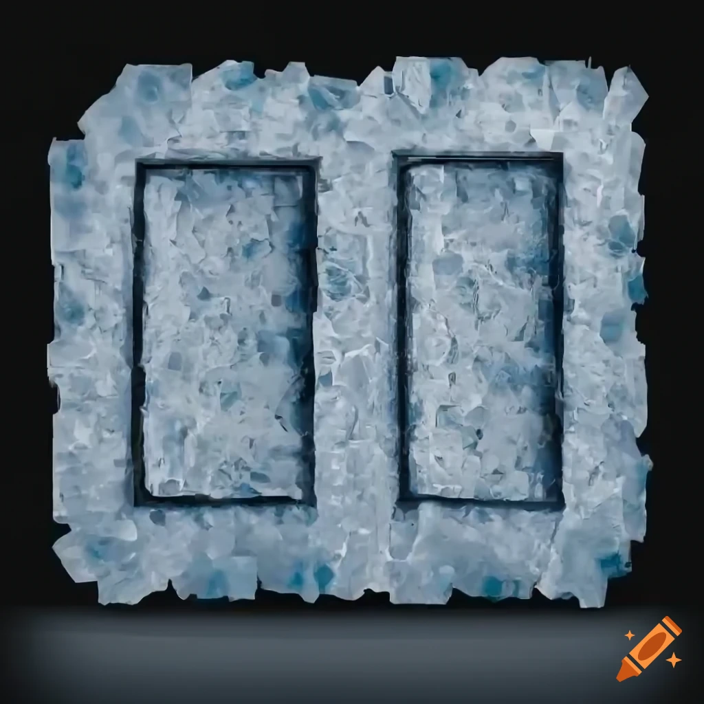 2d ice block wall in a black background