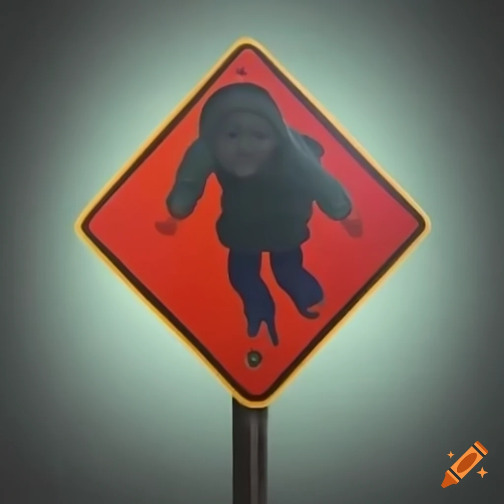 Person smashing through a stop sign