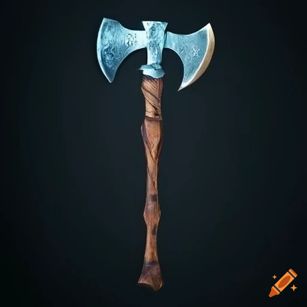 Illustration of a magic steel axe on Craiyon